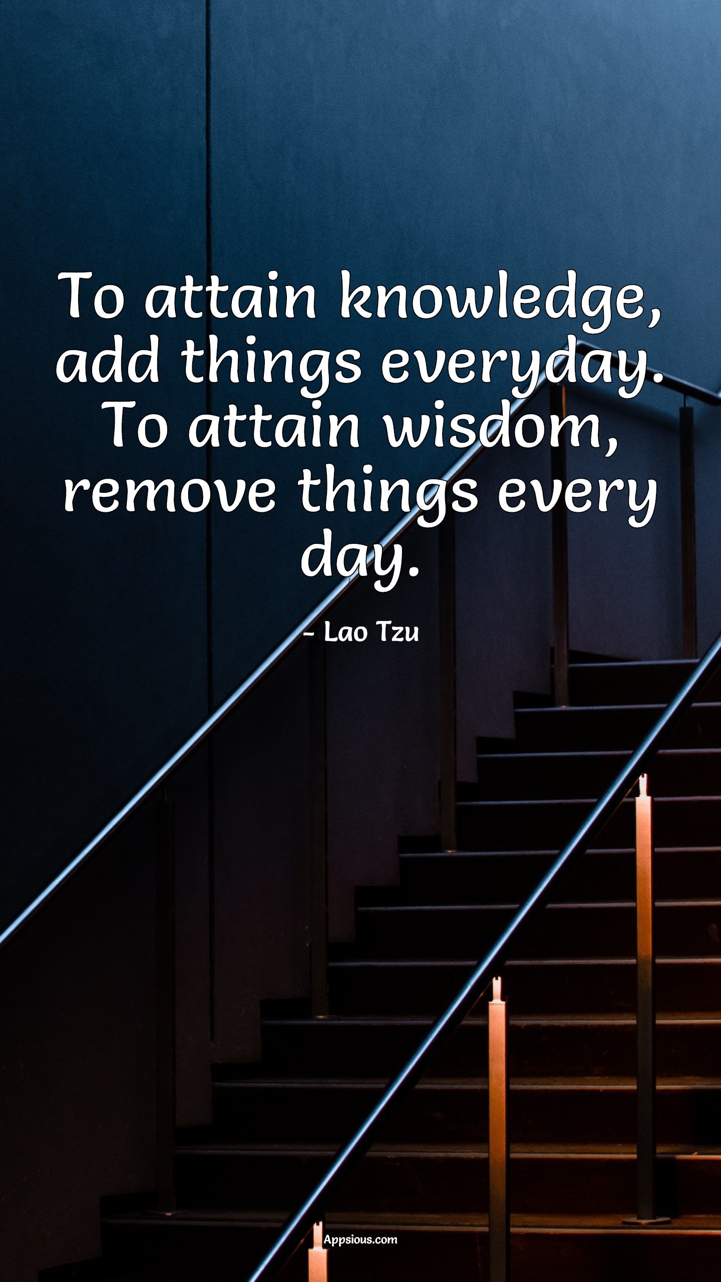 To attain knowledge, add things everyday. To attain wisdom, remove ...